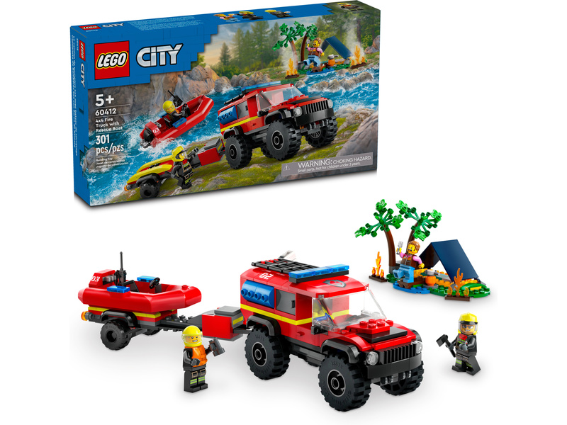 LEGO City - 4x4 Fire Truck with Rescue Boat