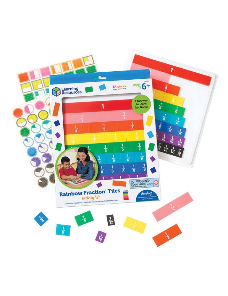 Rainbow Fraction Tiles With Tray Learning Resources LER | cyborgshop.lt