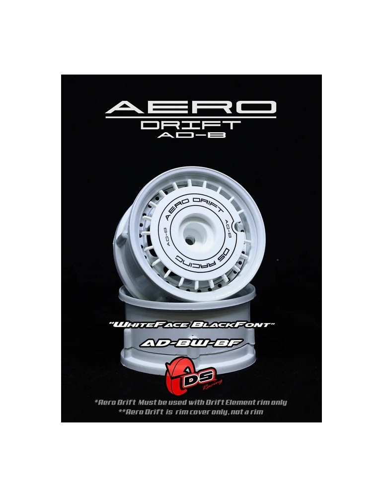 „DS Racing Aero Drift“ ratų dangtelis – baltos spalvos dizainas