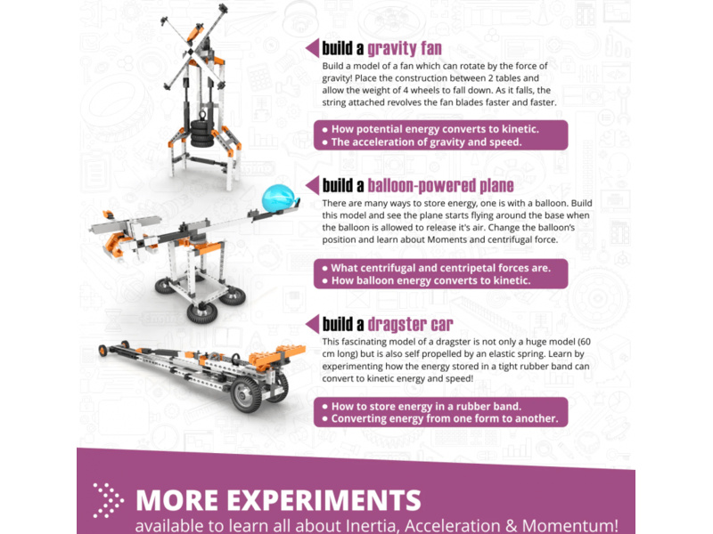 Engino Stem Newton's laws of inertia, momentum, kinetic and potential
