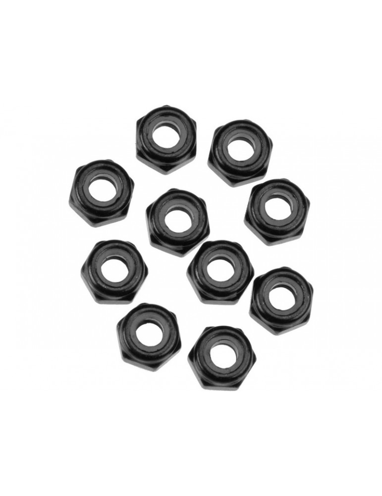 Axial Nylon Locking Hex Nut M3 Black (10)