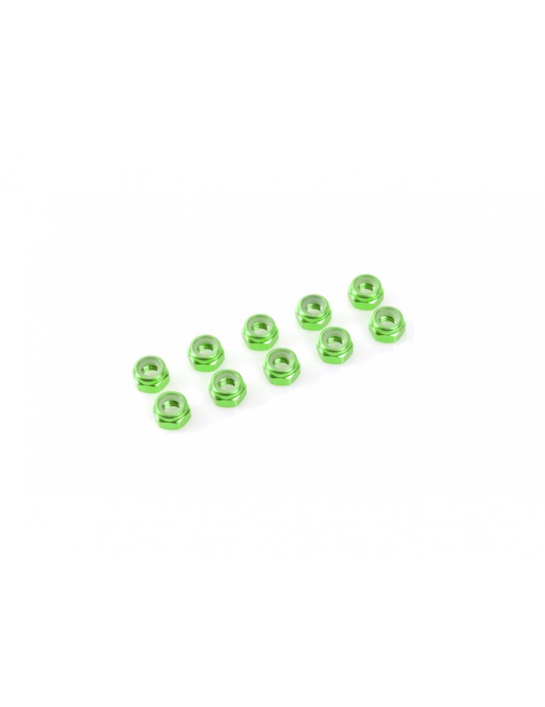 Nut Nylstop M2 Aluminium Green (10)