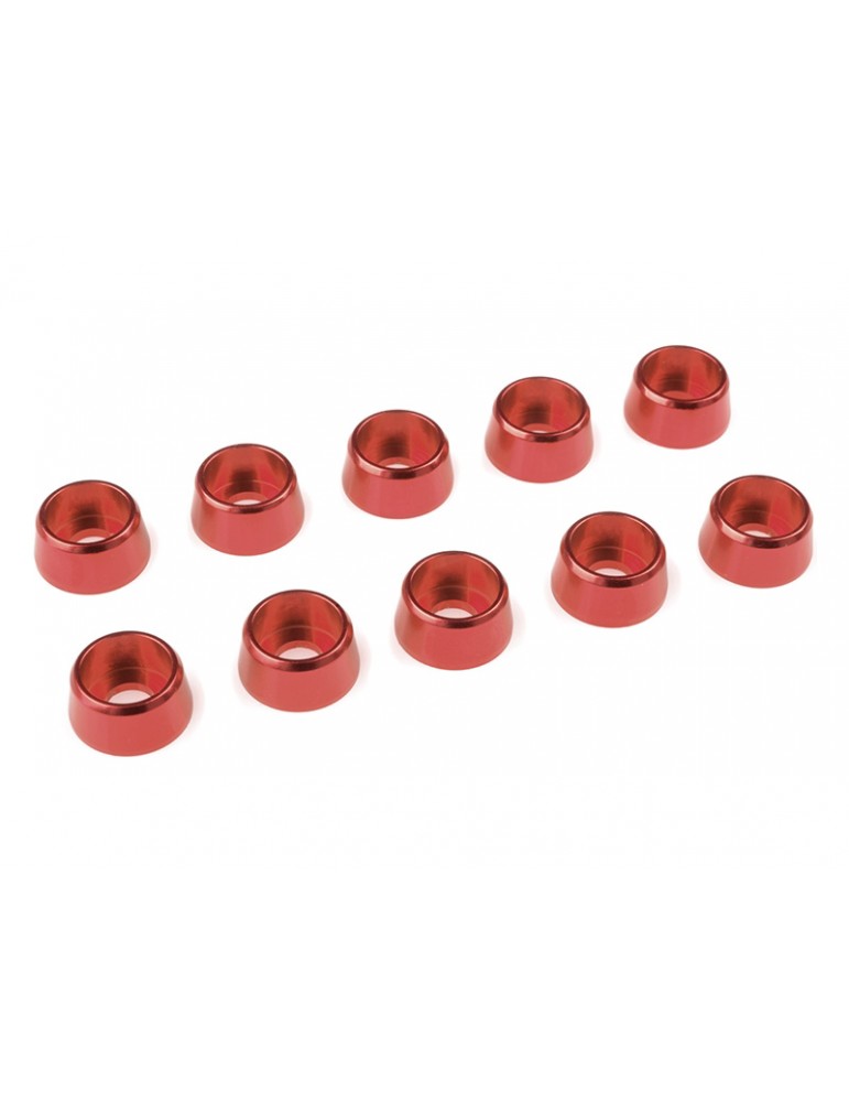 Washer for M4 Socket Head Screws OD 10mm Aluminium Red (10)