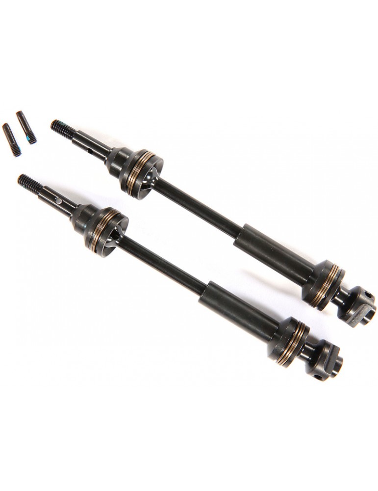 Traxxas Driveshafts, front, steel-spline CV (complete assembly) (2)