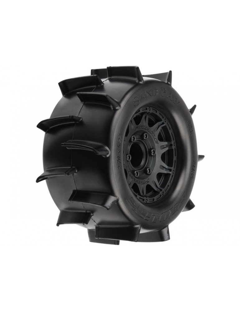 Pro-Line Wheels 2.8", Sand Paw Tires, Raid H12 Black Wheels (2)