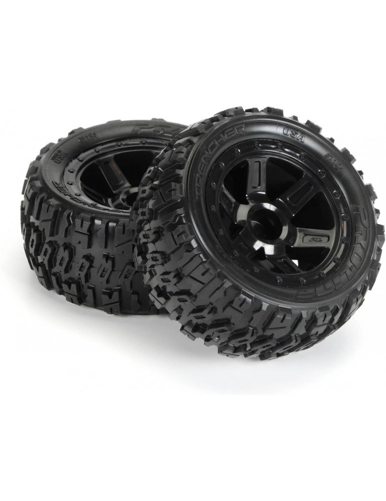 Pro-Line Wheels 2.2", Trencher M2 Tires, Desperado H12 Black Wheels (2
