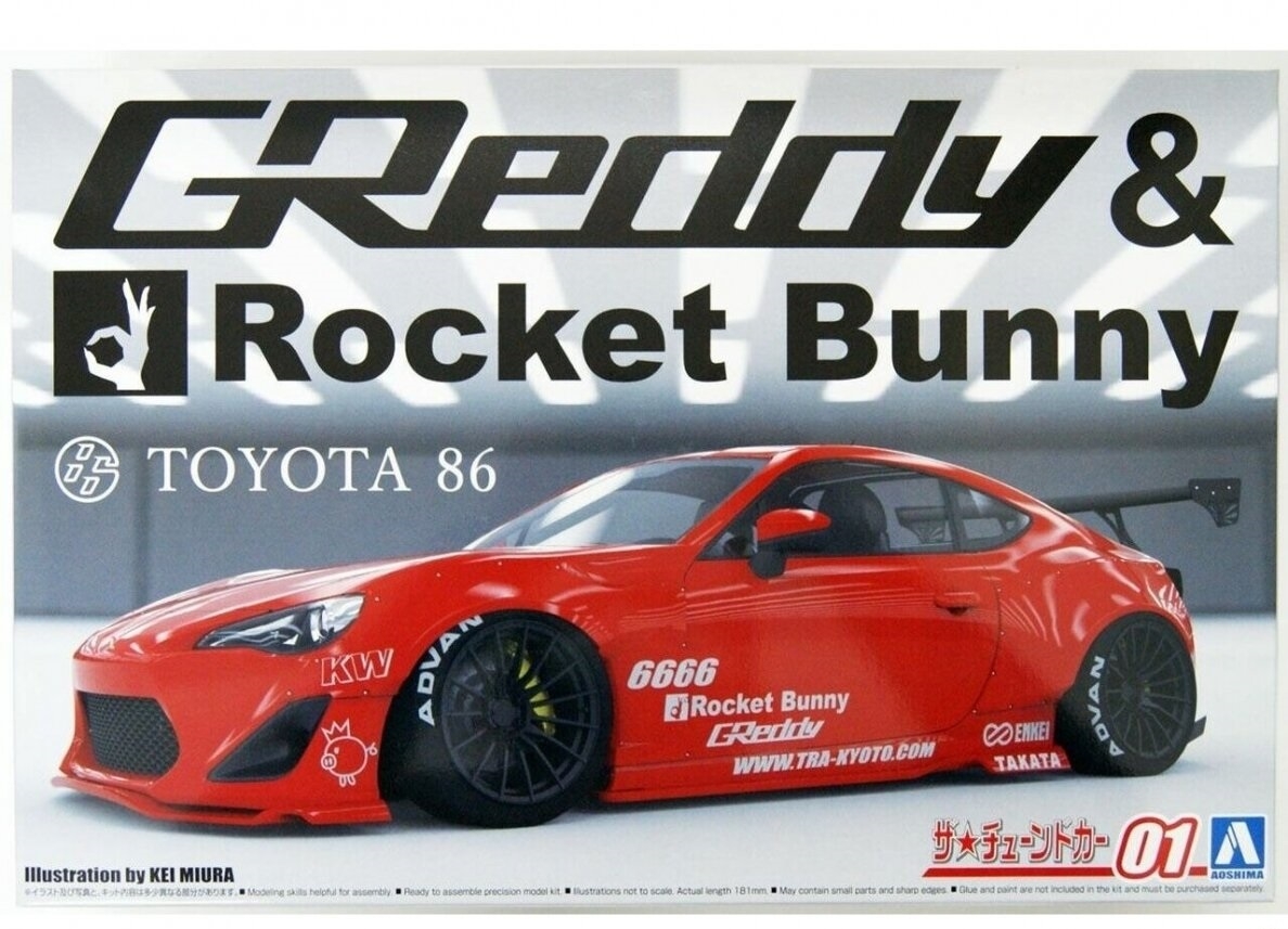Aoshima - ZN6 Toyota 86 '12 Greddy & Rocket Bunny Enkei Ver., 1/24